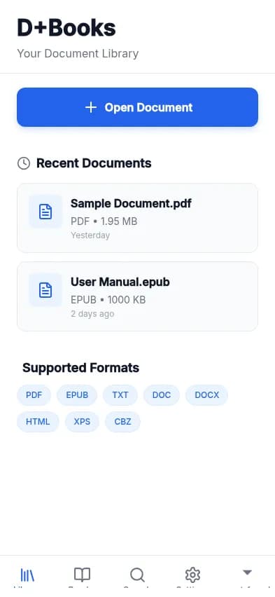 D+Books: Lightweight Cross-Platform Document Reader