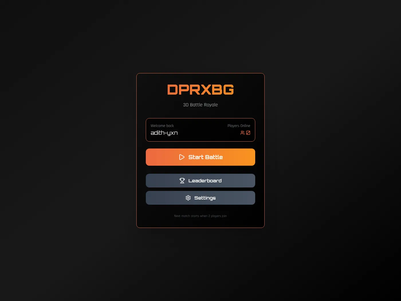 DPRXBG: A 3D Battle Royale Shooter Game