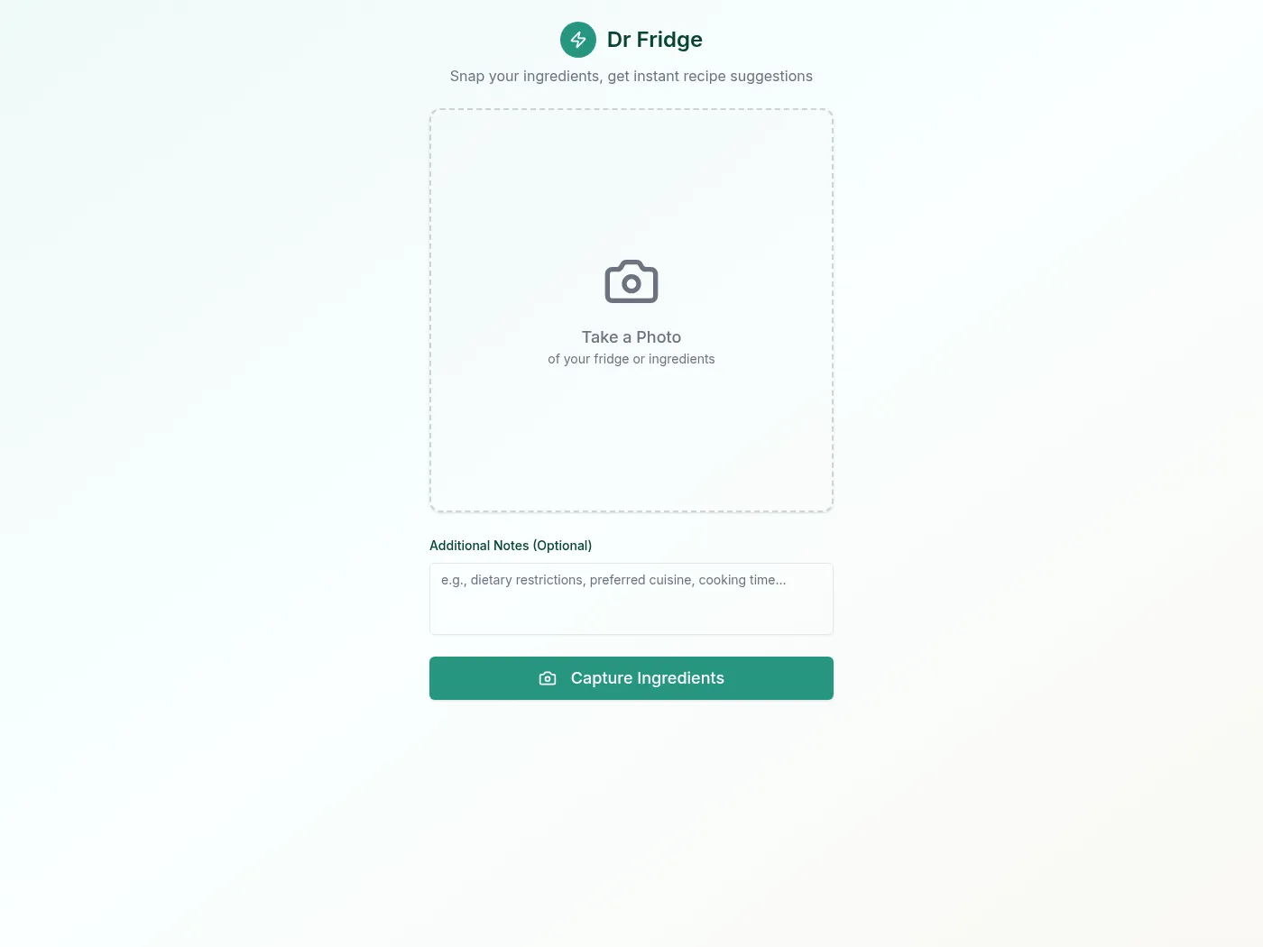 Dr Fridge – AI-Powered Ingredient-To-Recipe Web App
