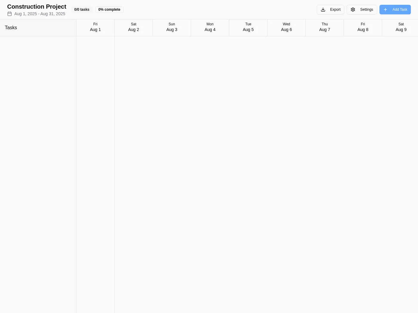 Drag-and-Drop Construction Scheduler