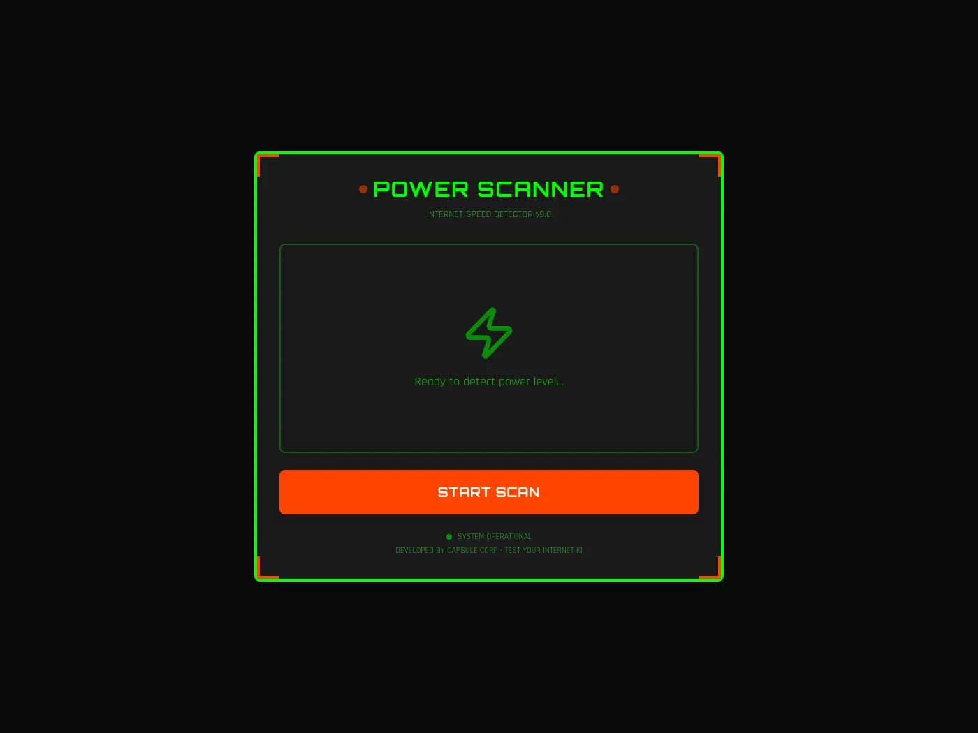 DragonBall Z-Inspired Internet Speed Scanner