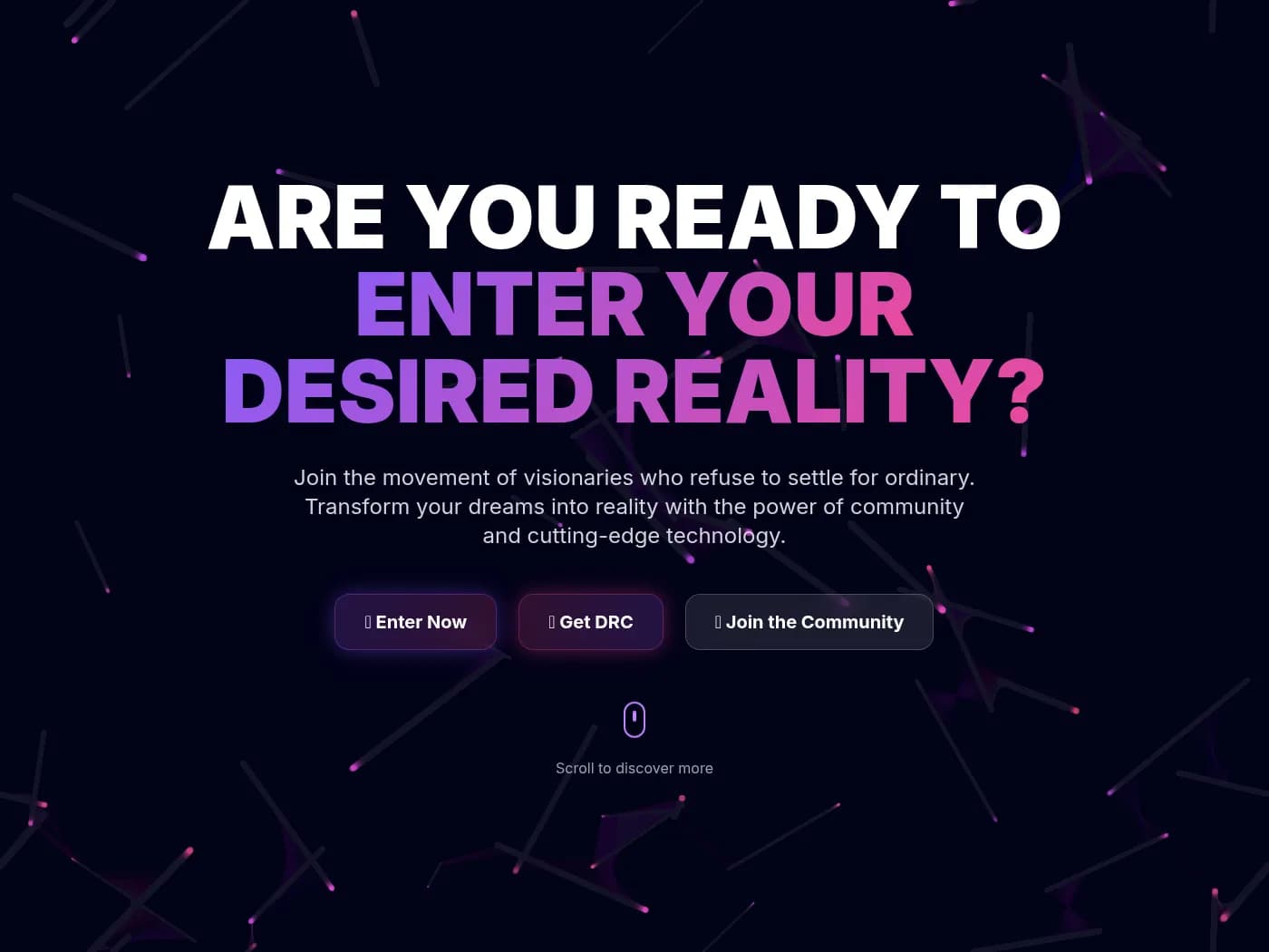 DRC: Desired Reality Collective Launch Website