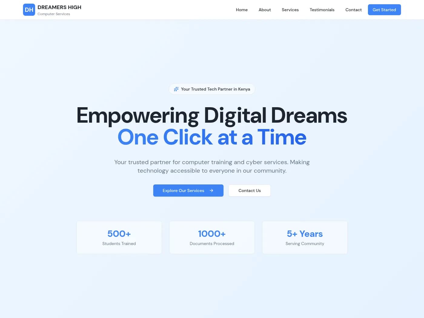 Dreamers High Computer Services Professional Website