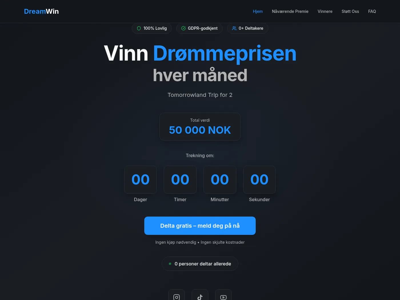 DreamWin – A Legal Norwegian Giveaway Platform with Epic Prizes & Instant Entry
