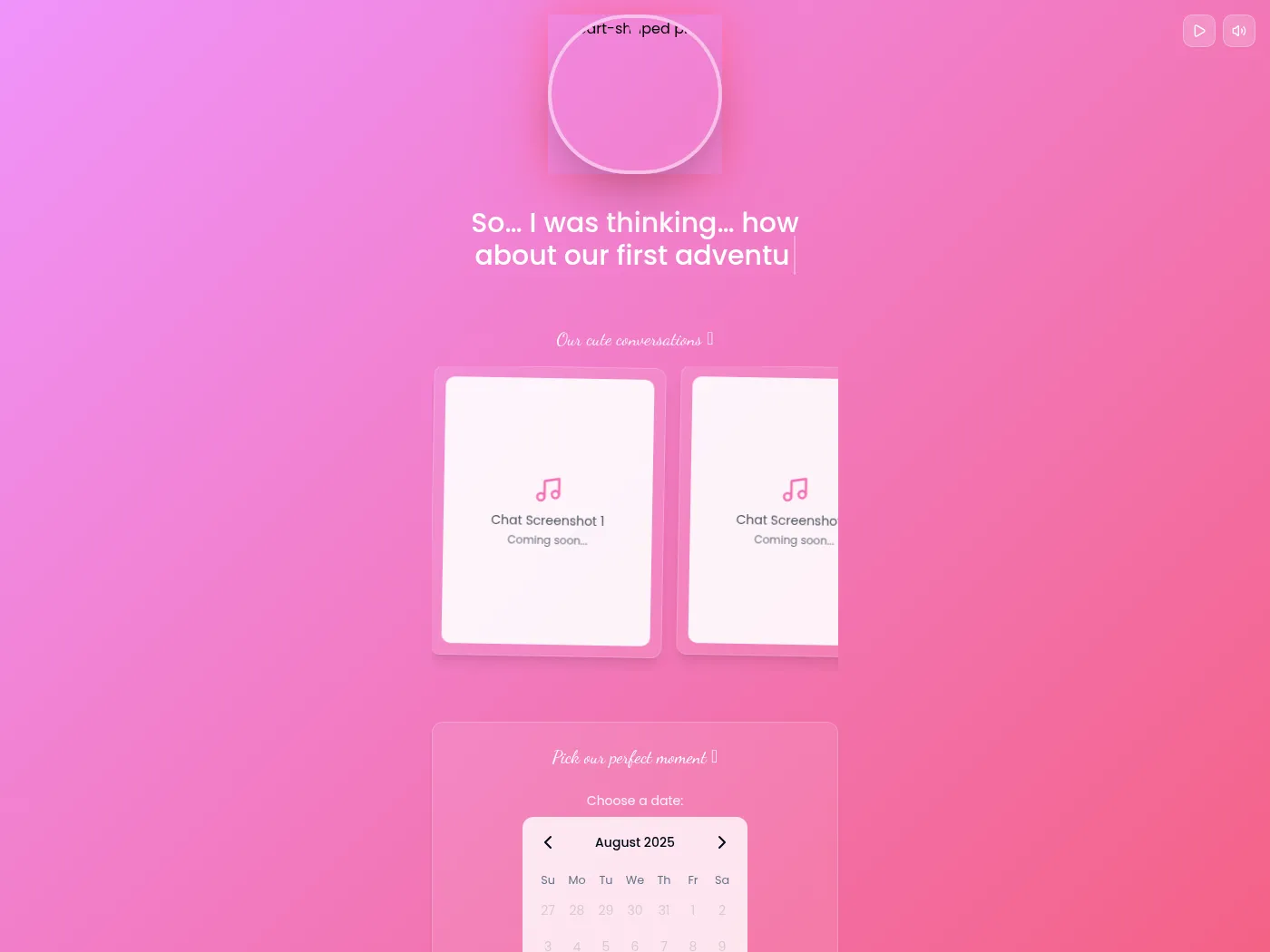 Dreamy First Date Invitation Web App