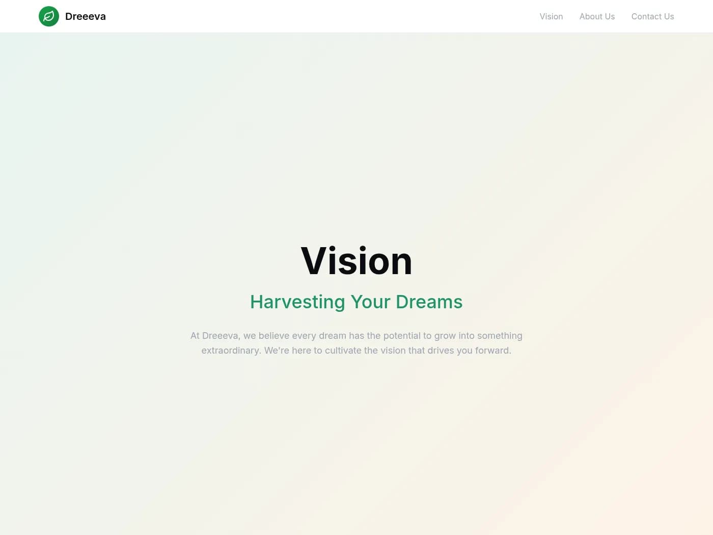 Dreeeva: Harvesting Your Dreams - Modern Responsive Landing Page