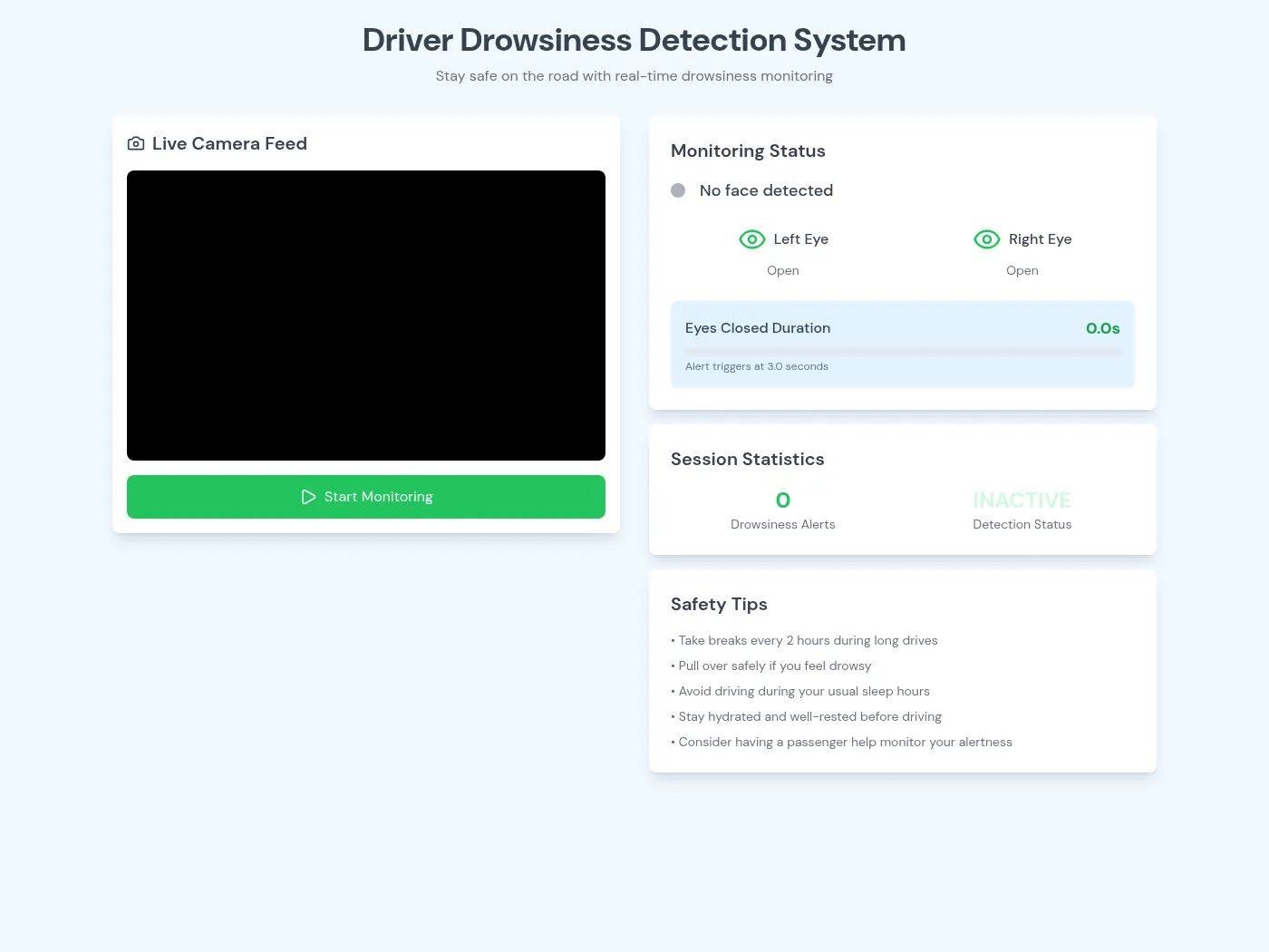 Driver Drowsiness Detection App