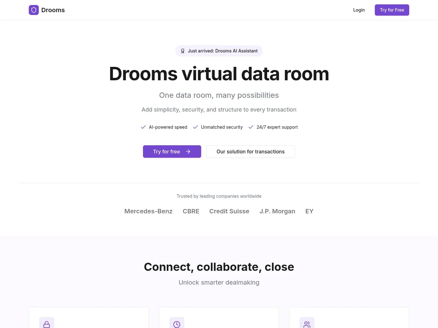 Drooms Dataroom Web App Clone