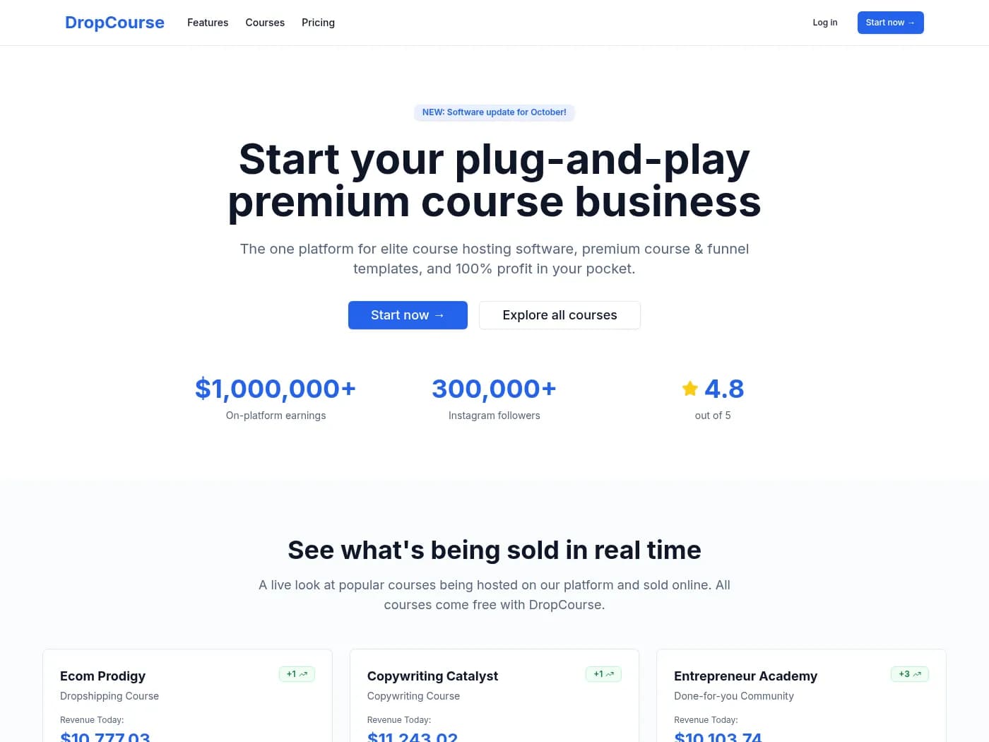 Dropcourse Clone Platform