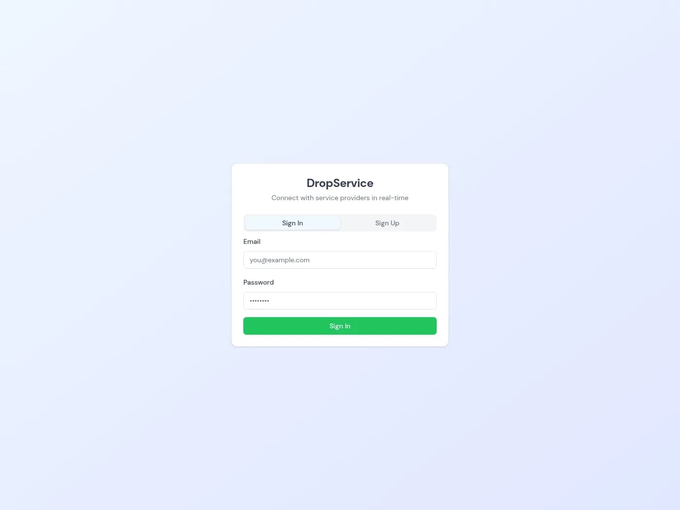 DropService Live Marketplace Platform with Real-Time Map and Provider Management