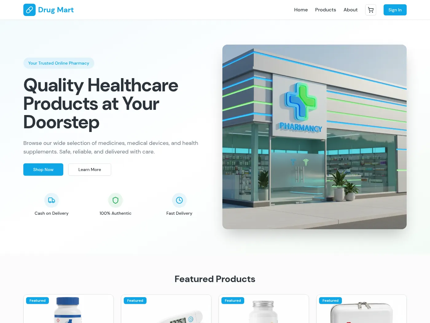Drug Mart Online Medical Store Website
