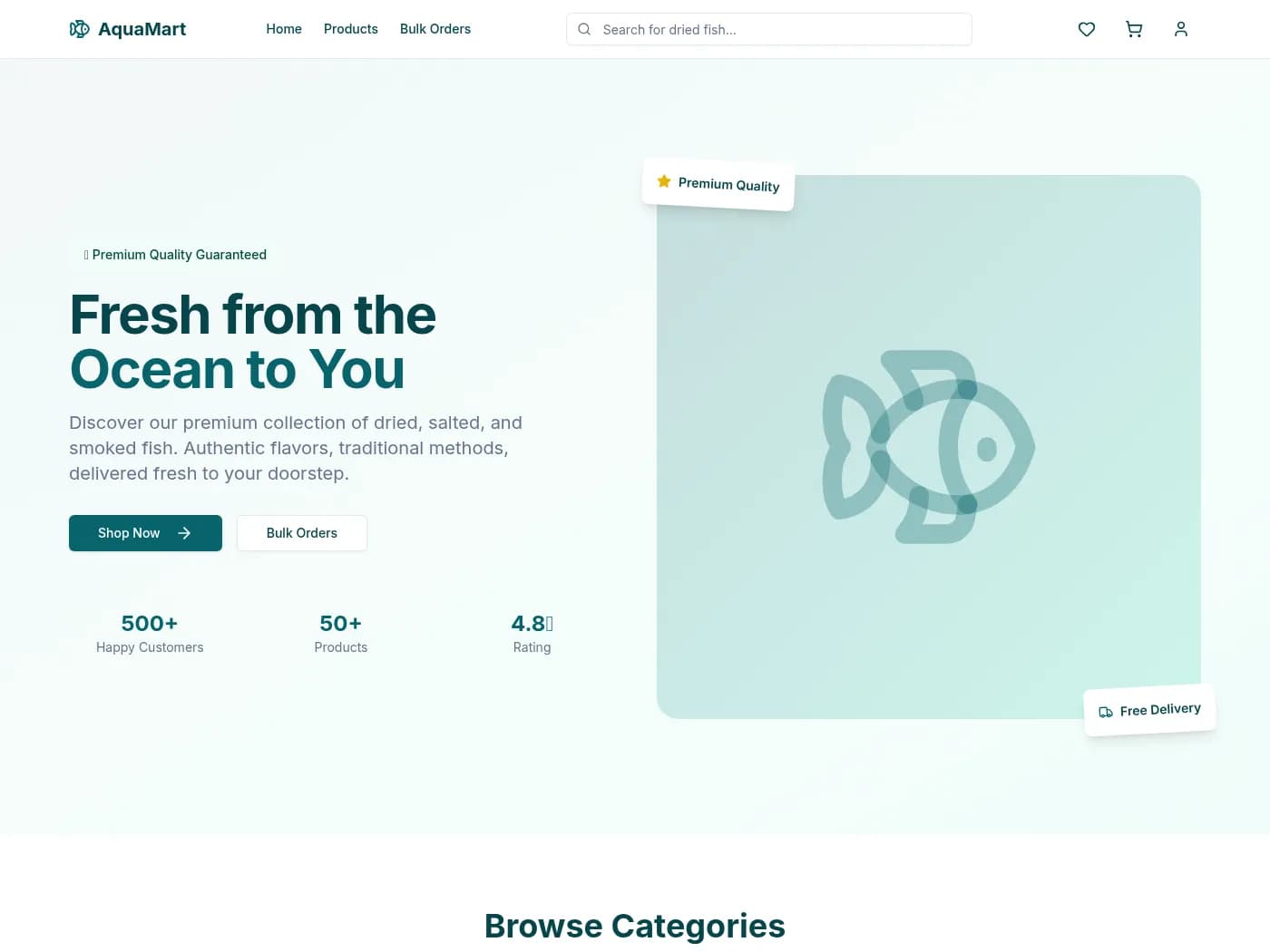Dry Fish Omnichannel Store & Admin Platform