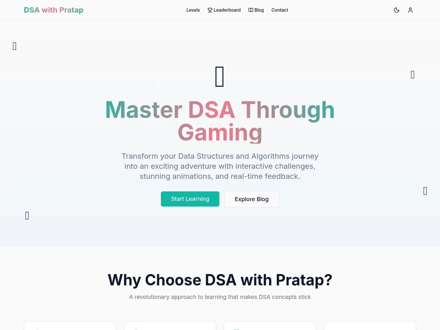 DSA with Pratap: An Interactive Game-Based Learning Platform for Data Structures & Algorithms