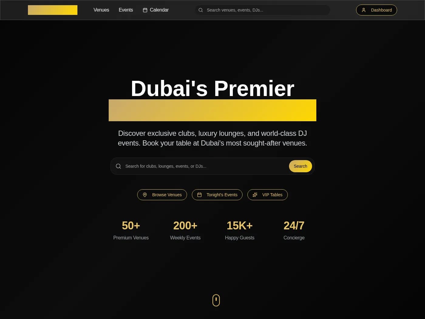 Dubai Nightlife Venue Marketplace