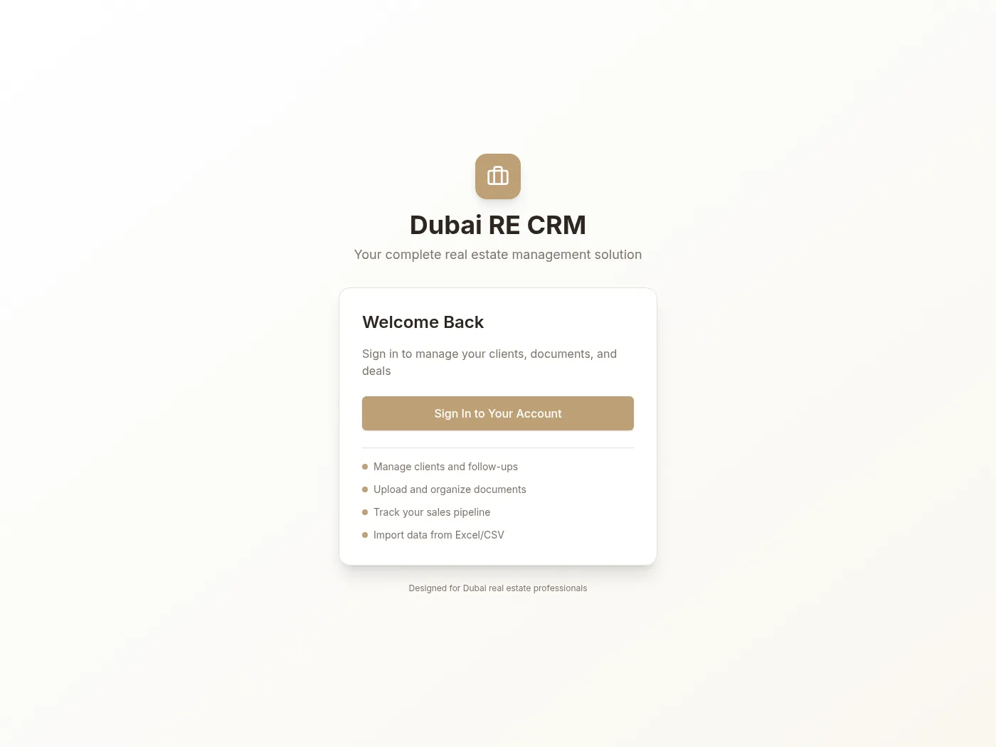 Dubai Real Estate Agent CRM and Document Manager