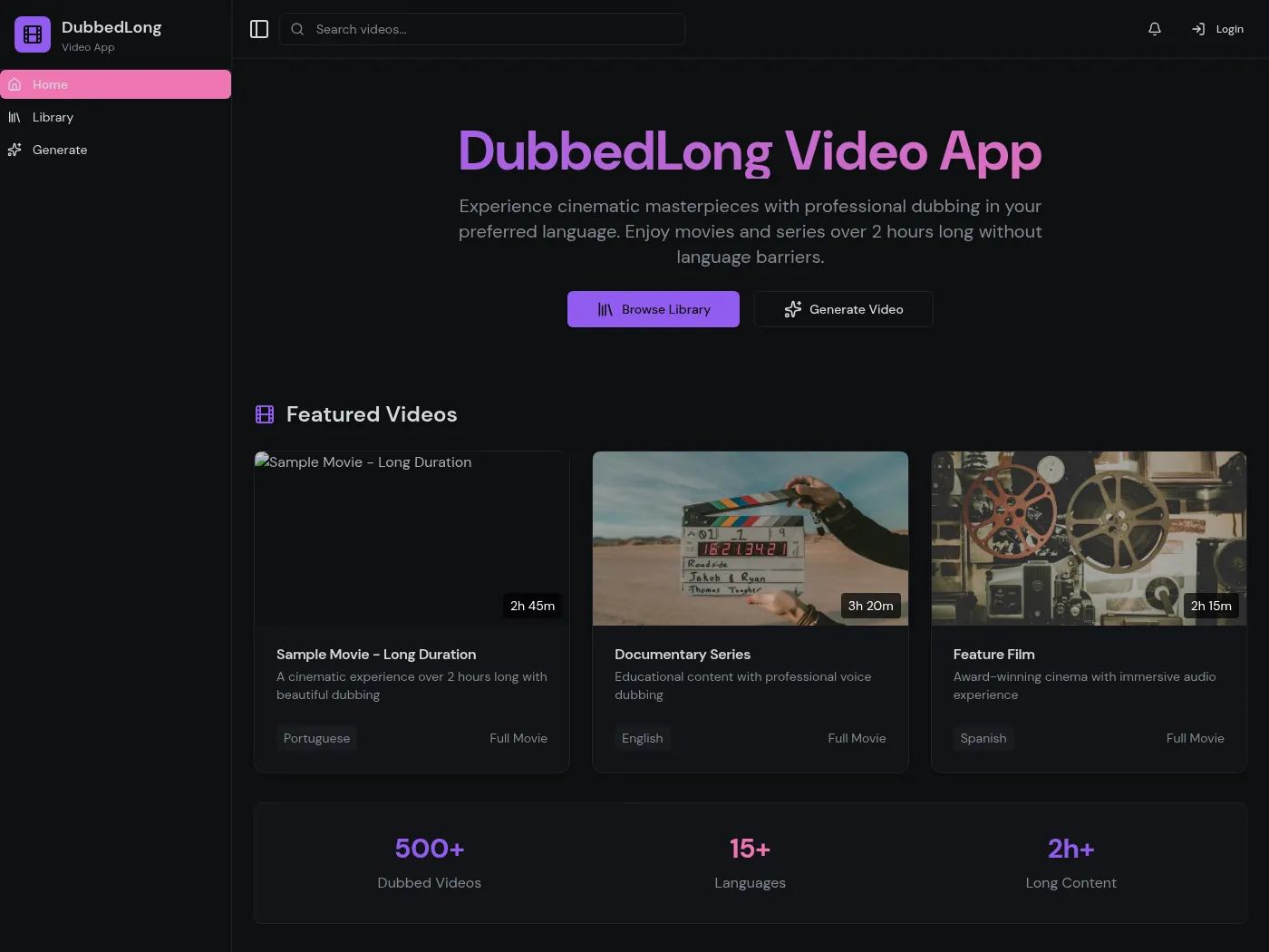 DubbedLong Video App