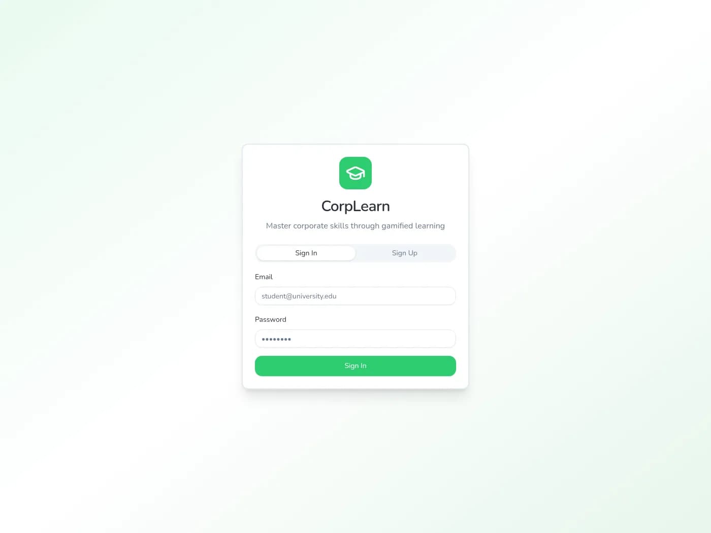 Duolingo-style Corporate Learning Platform for University Students
