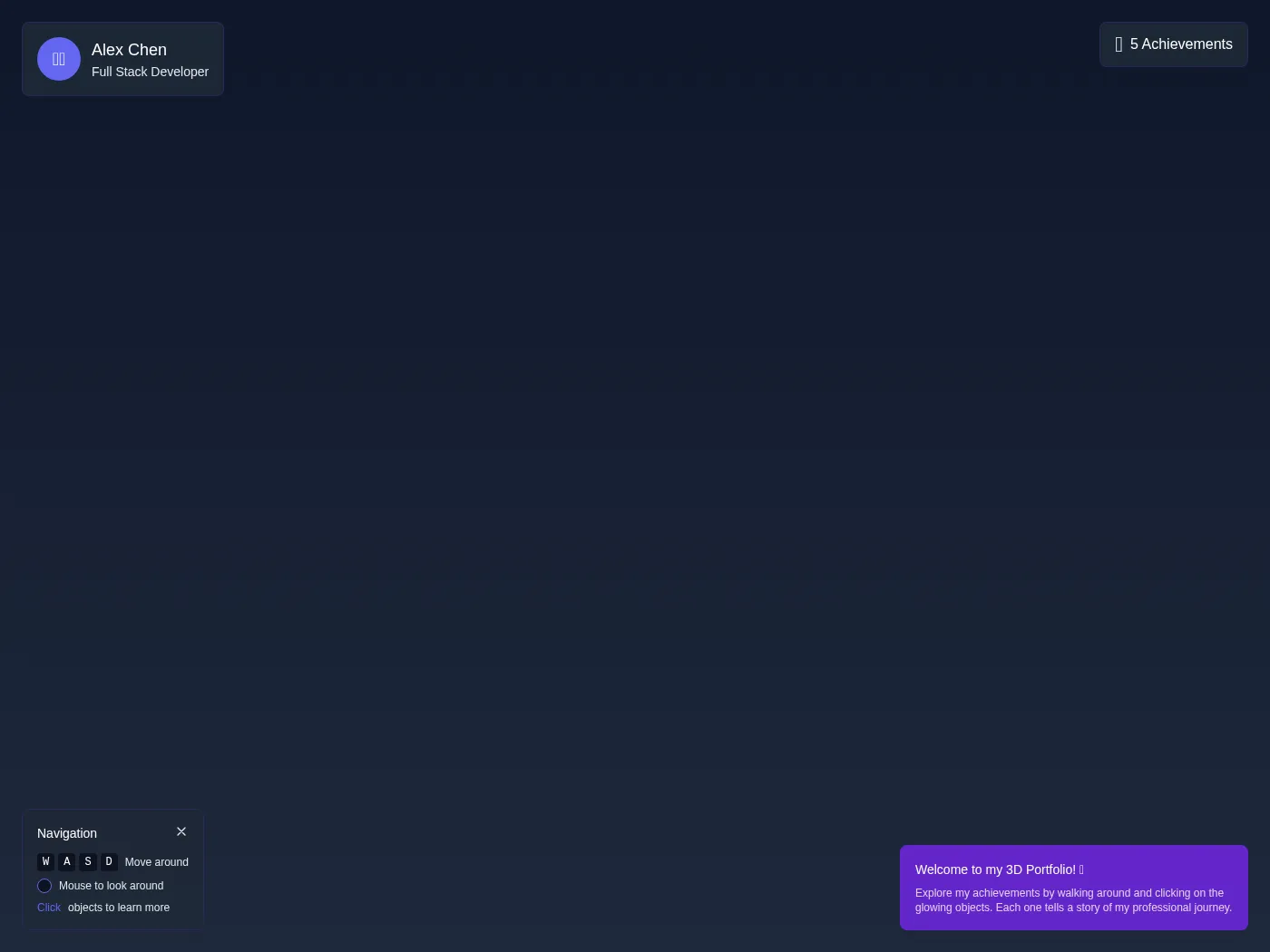 Dynamic 3D Resume Experience