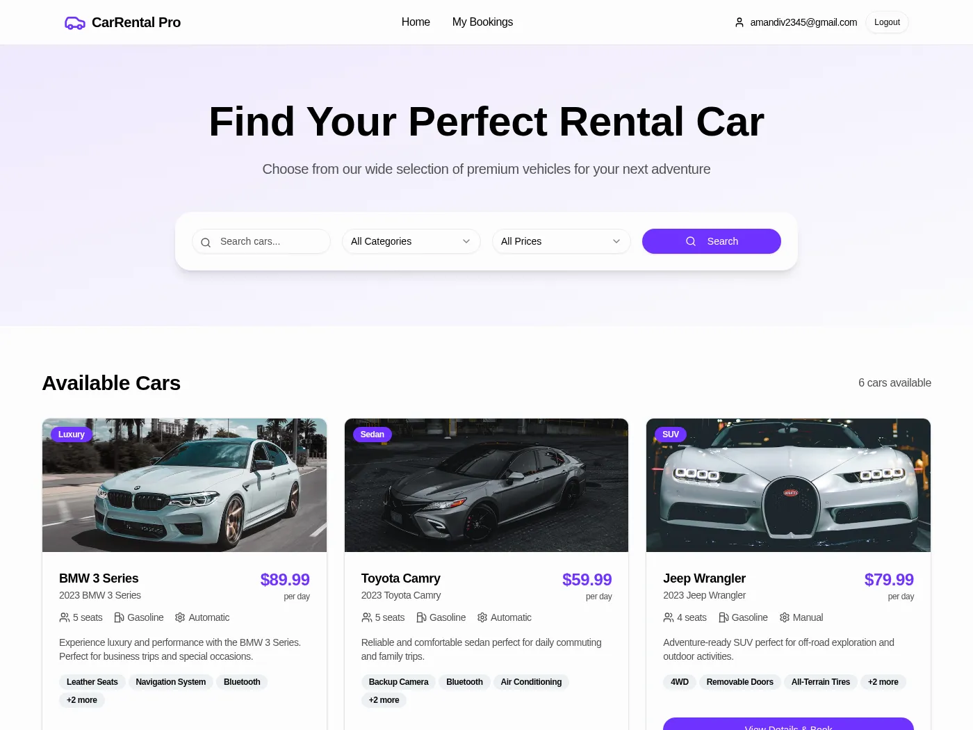 Dynamic Car Rental Platform with Admin Dashboard
