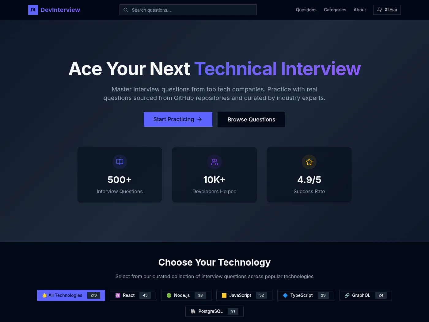 Dynamic Interview Q&A Portal