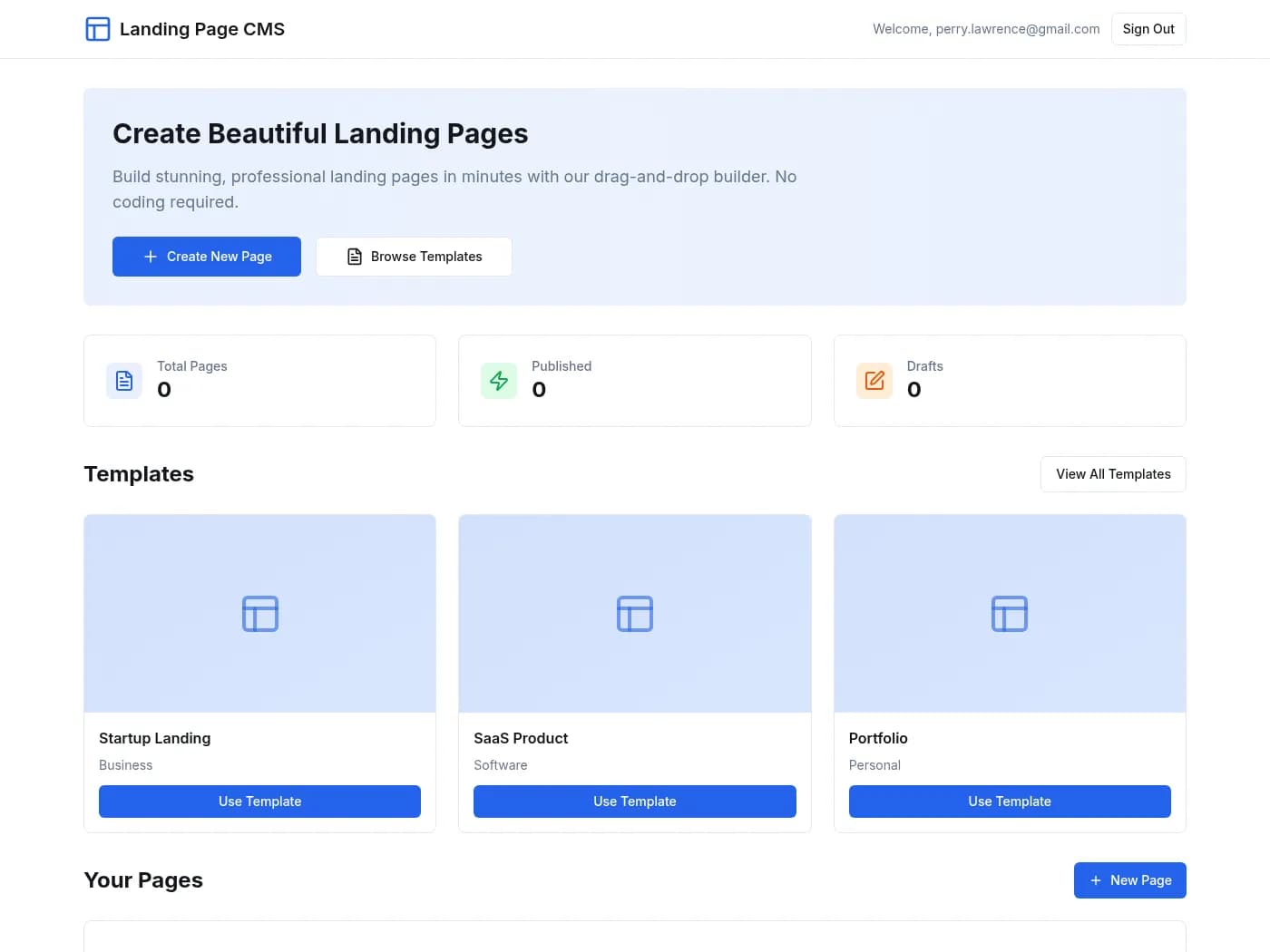 Dynamic Landing Page CMS