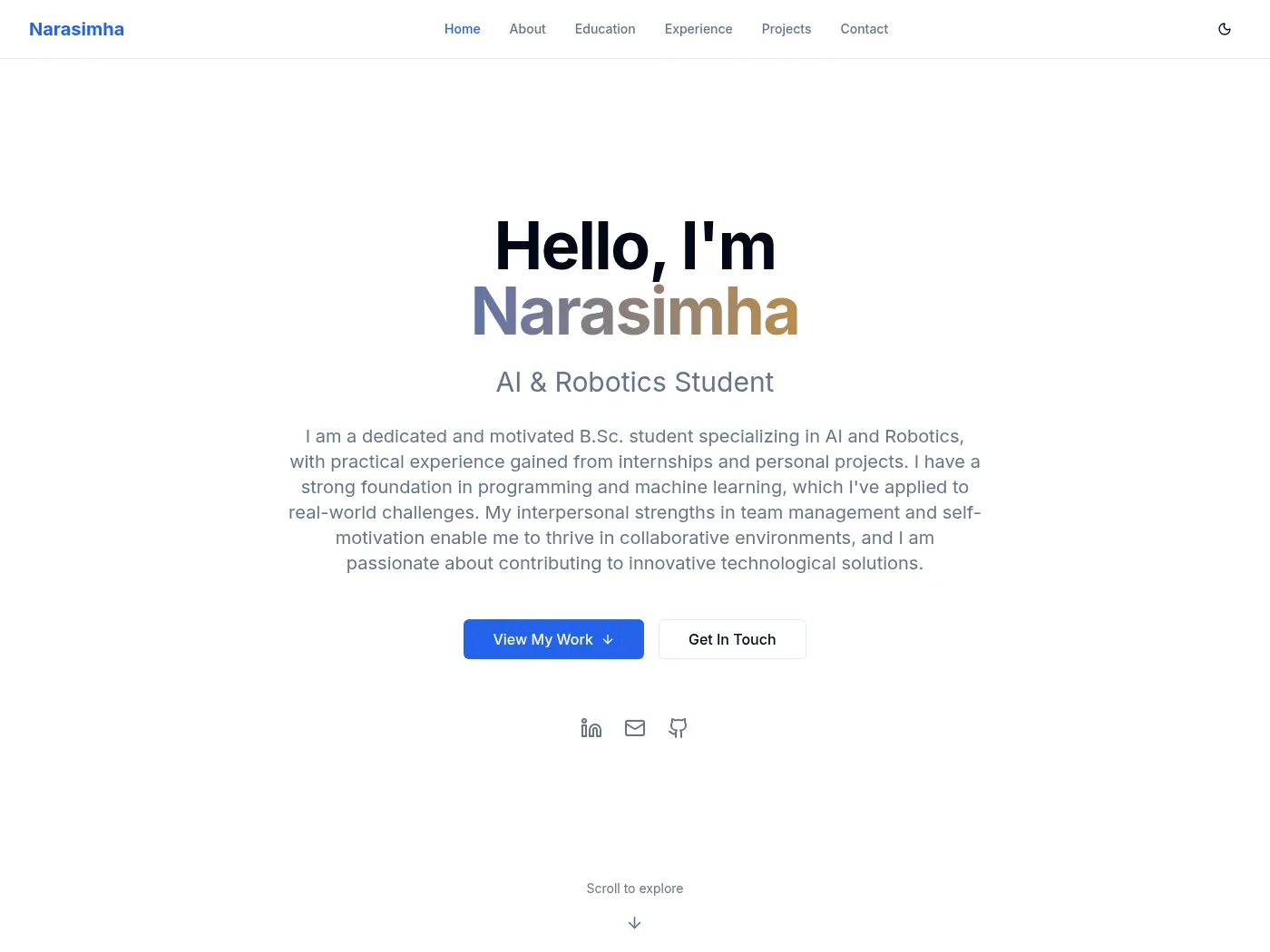 Dynamic Resume-Based Portfolio Website