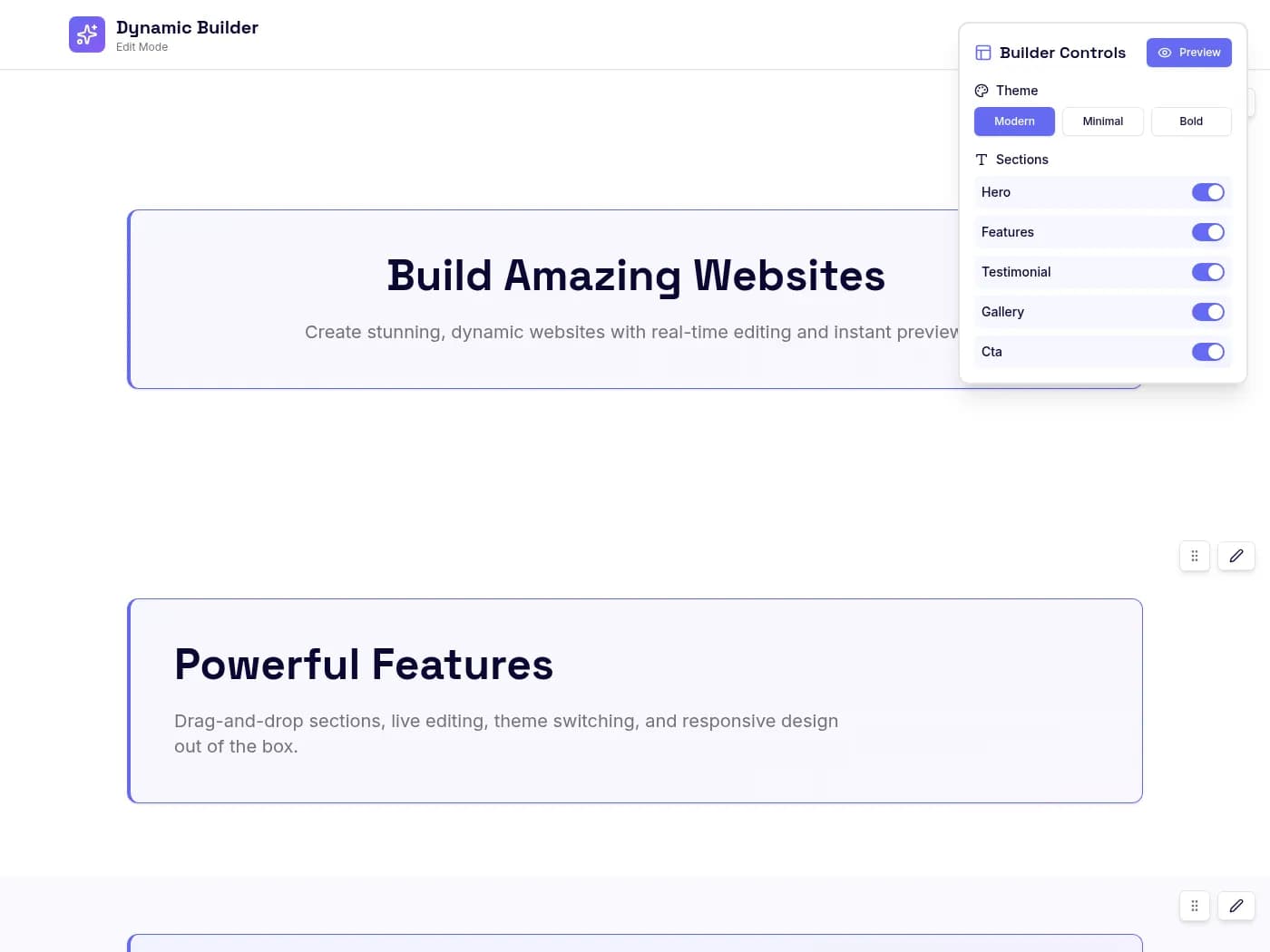 Dynamic Website Builder