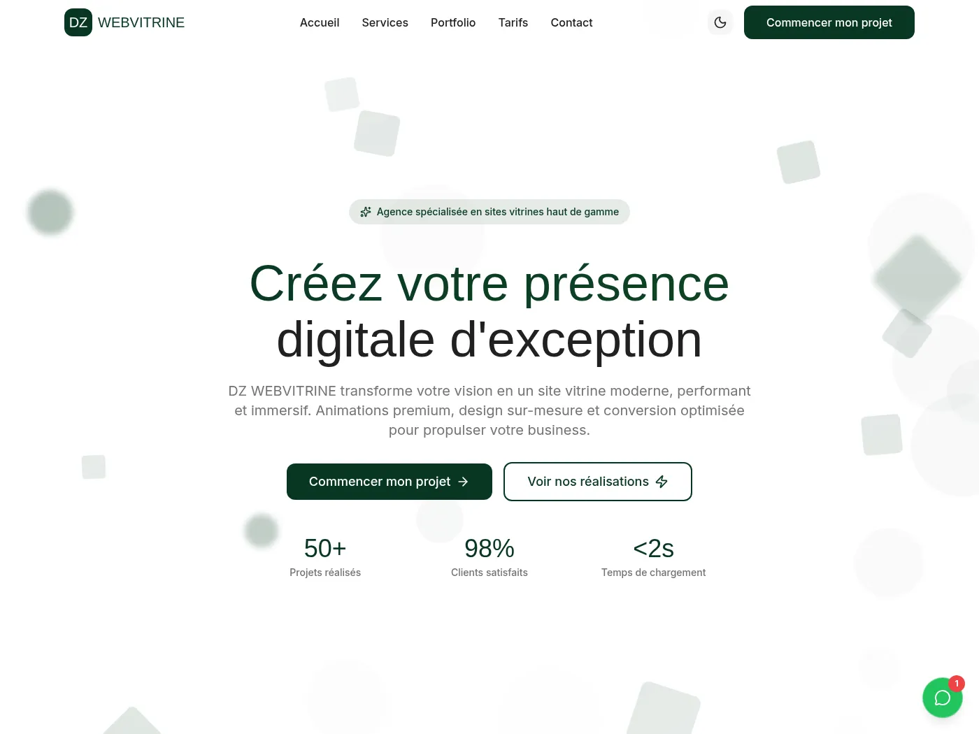DZ WEBVITRINE - Agence de Création de Sites Vitrines Haut de Gamme et Immersifs