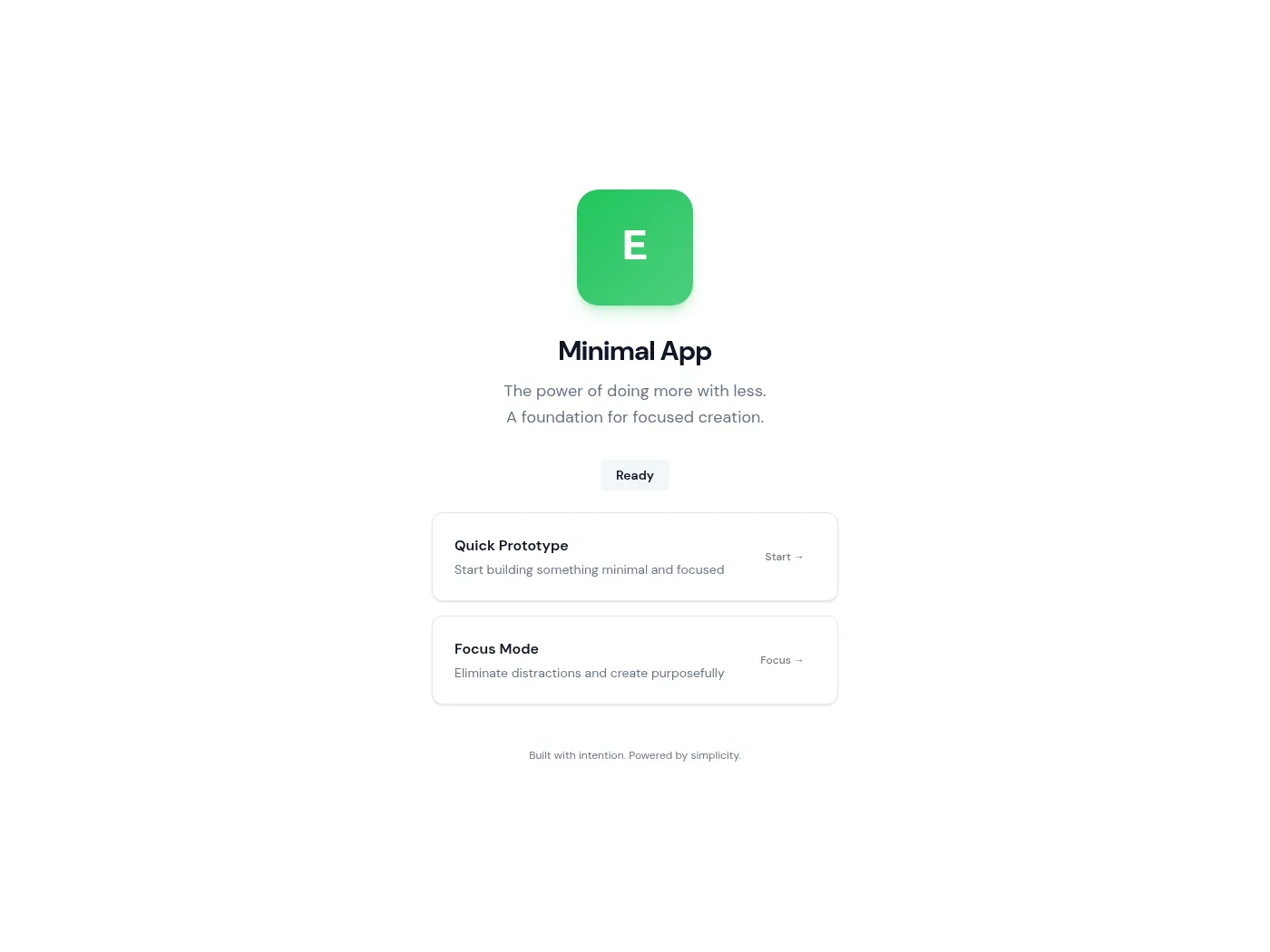 E - A Minimal App