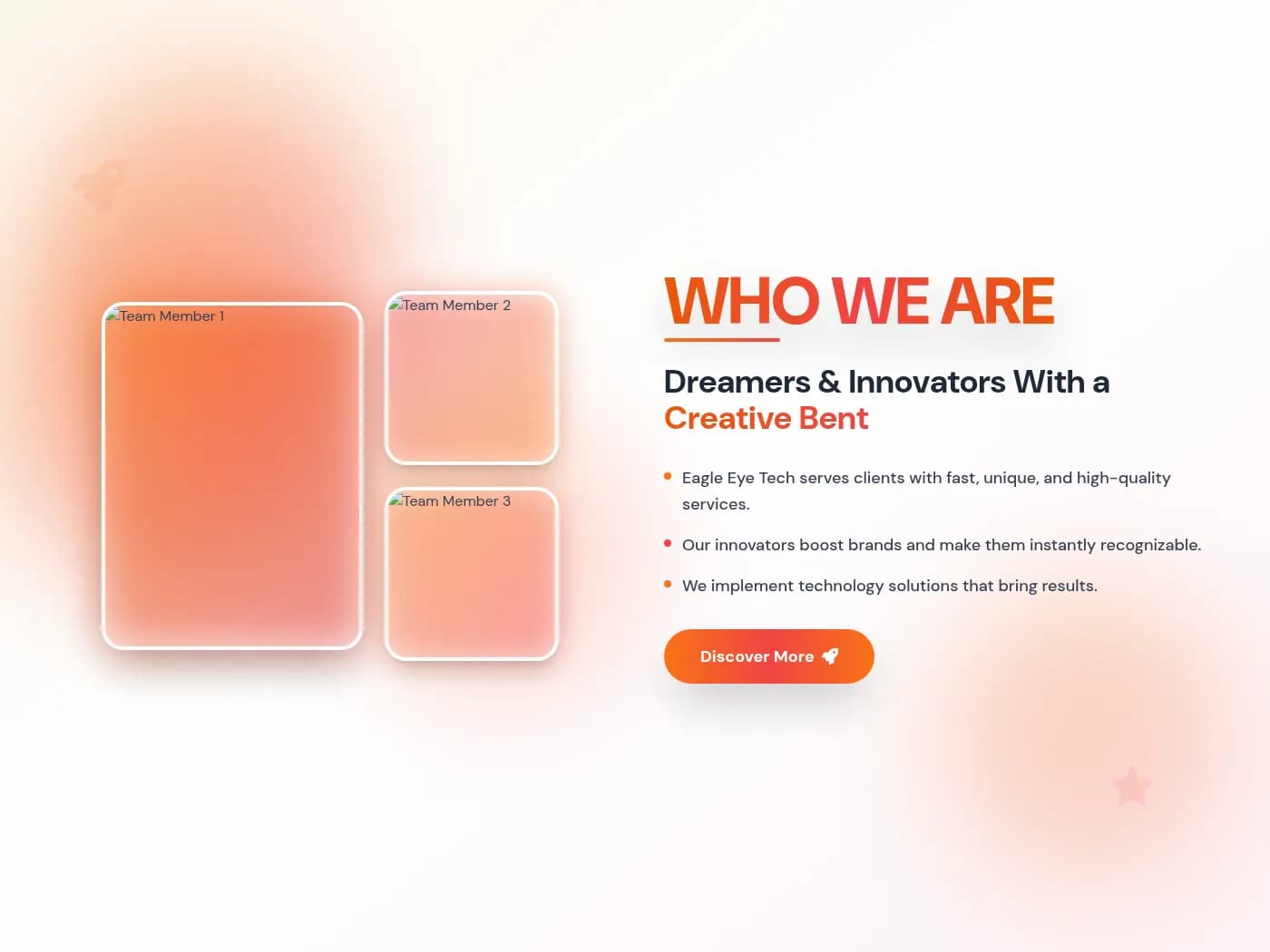 Eagle Eye Tech – Animated 'Who We Are' & 'What We Do' Page with Modern UI and GSAP Scroll Animations