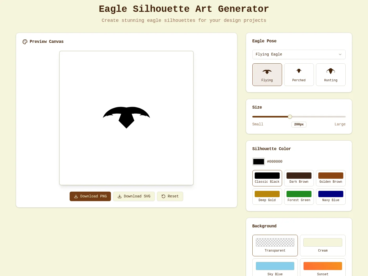 Eagle Silhouette Art Generator
