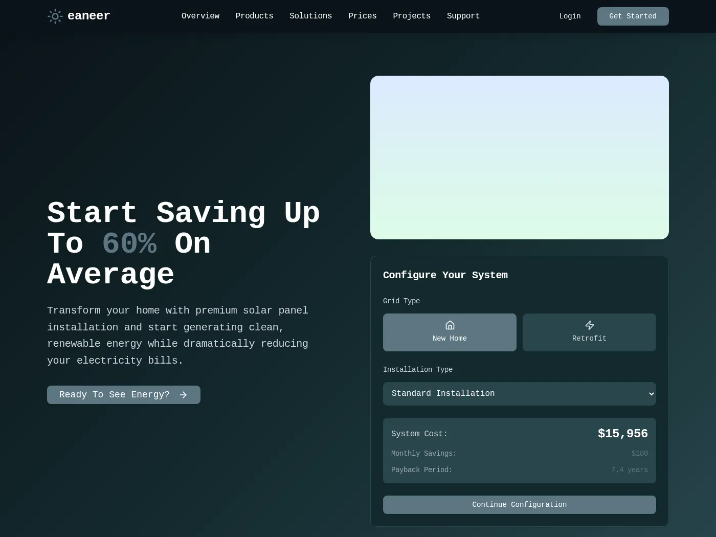Eaneer Solar Energy Website - Professional, Responsive, and Fully Functional