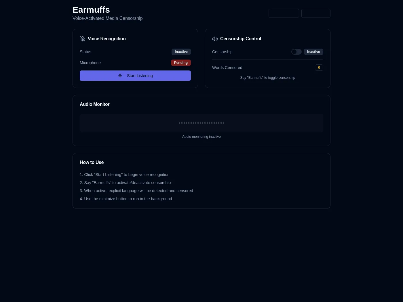 Earmuffs Media Censorship App