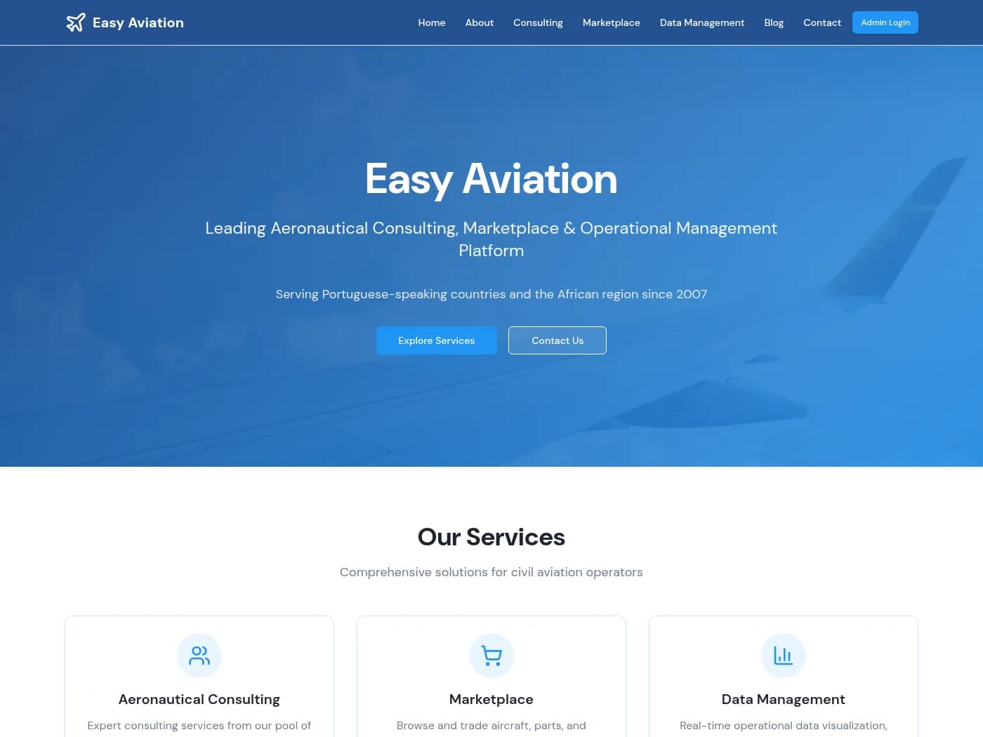 Easy Aviation: Aeronautical Consulting, Marketplace & Data Management Platform