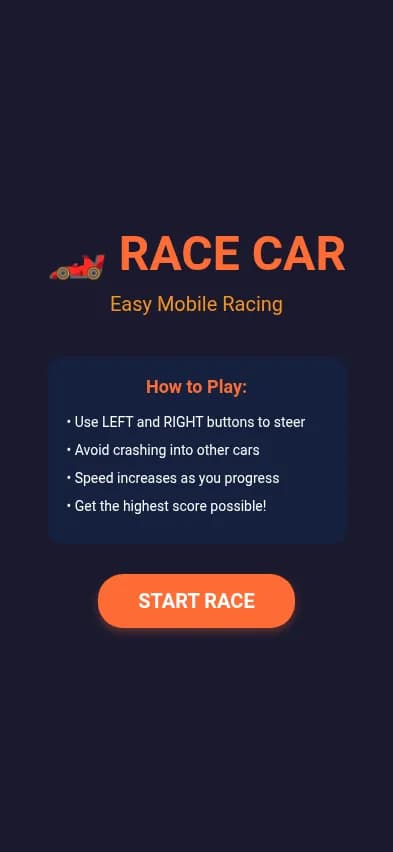 Easy Mobile RACE Car Game