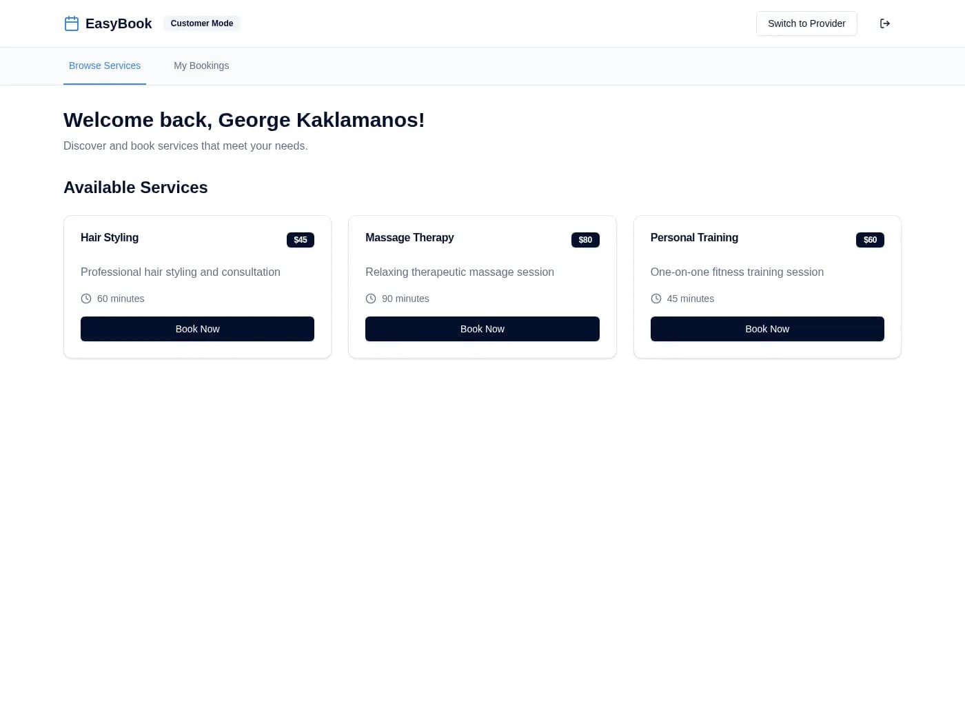 EasyBook: Simple Online Booking Platform