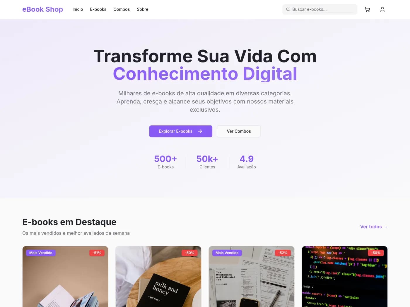E-Book Shop Web App Clone