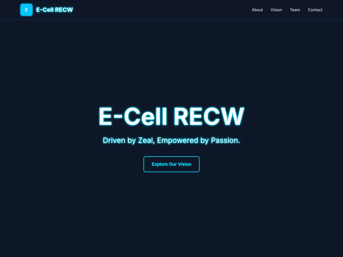 E-Cell RECW Interactive Neon Website