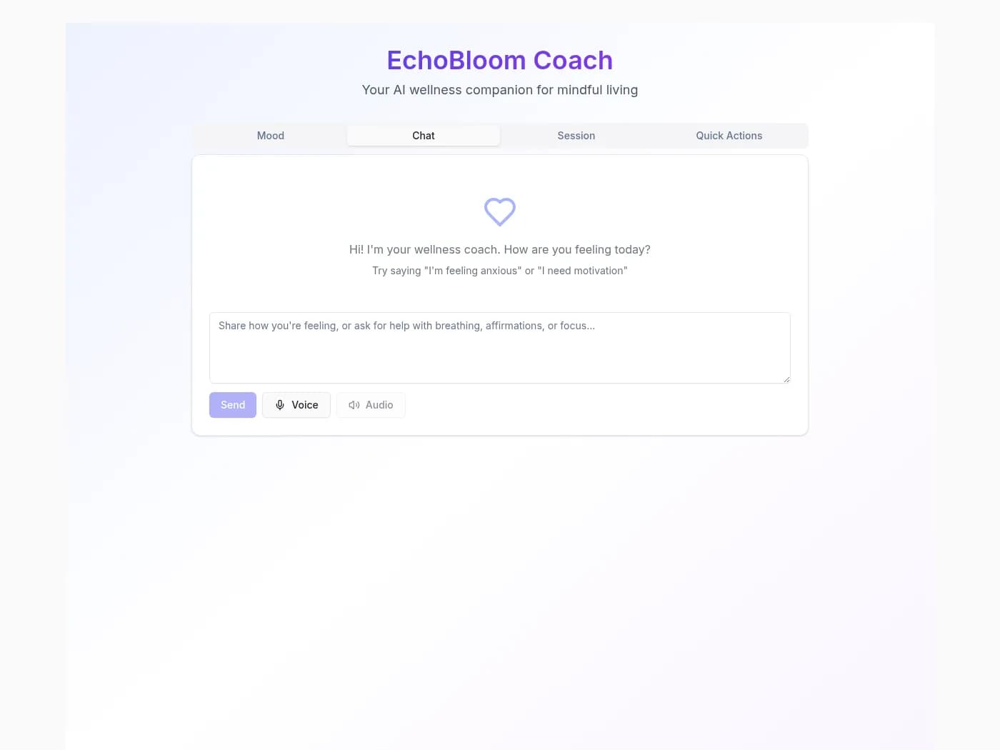 EchoBloom Prompt Playground: Personalized Affirmation Generator