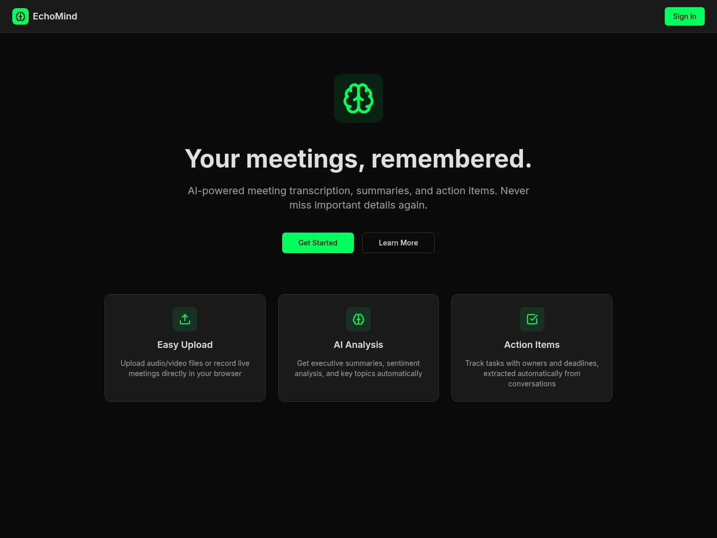 Echomind – AI-Powered Meeting Summarizer & Action Assistant