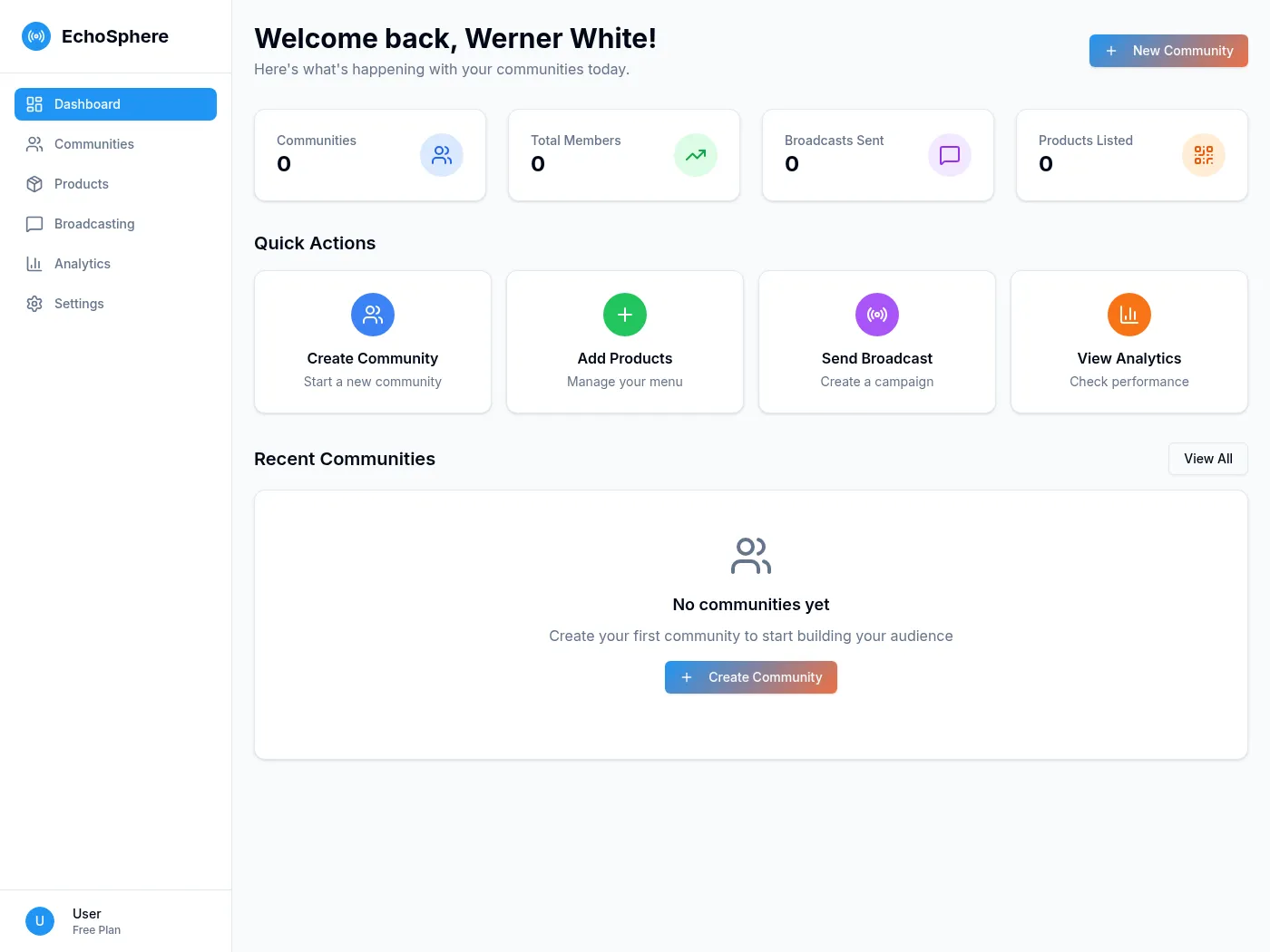 EchoSphere: Community Broadcasting & Promotions Platform