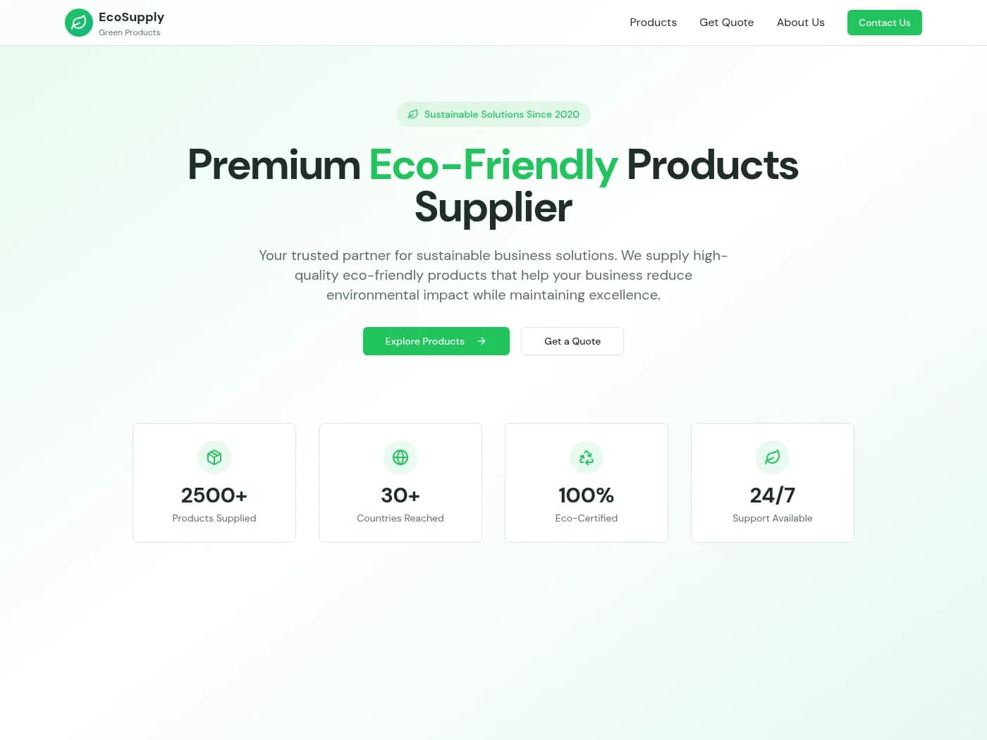 EcoSupply: Green Products Supplier Website