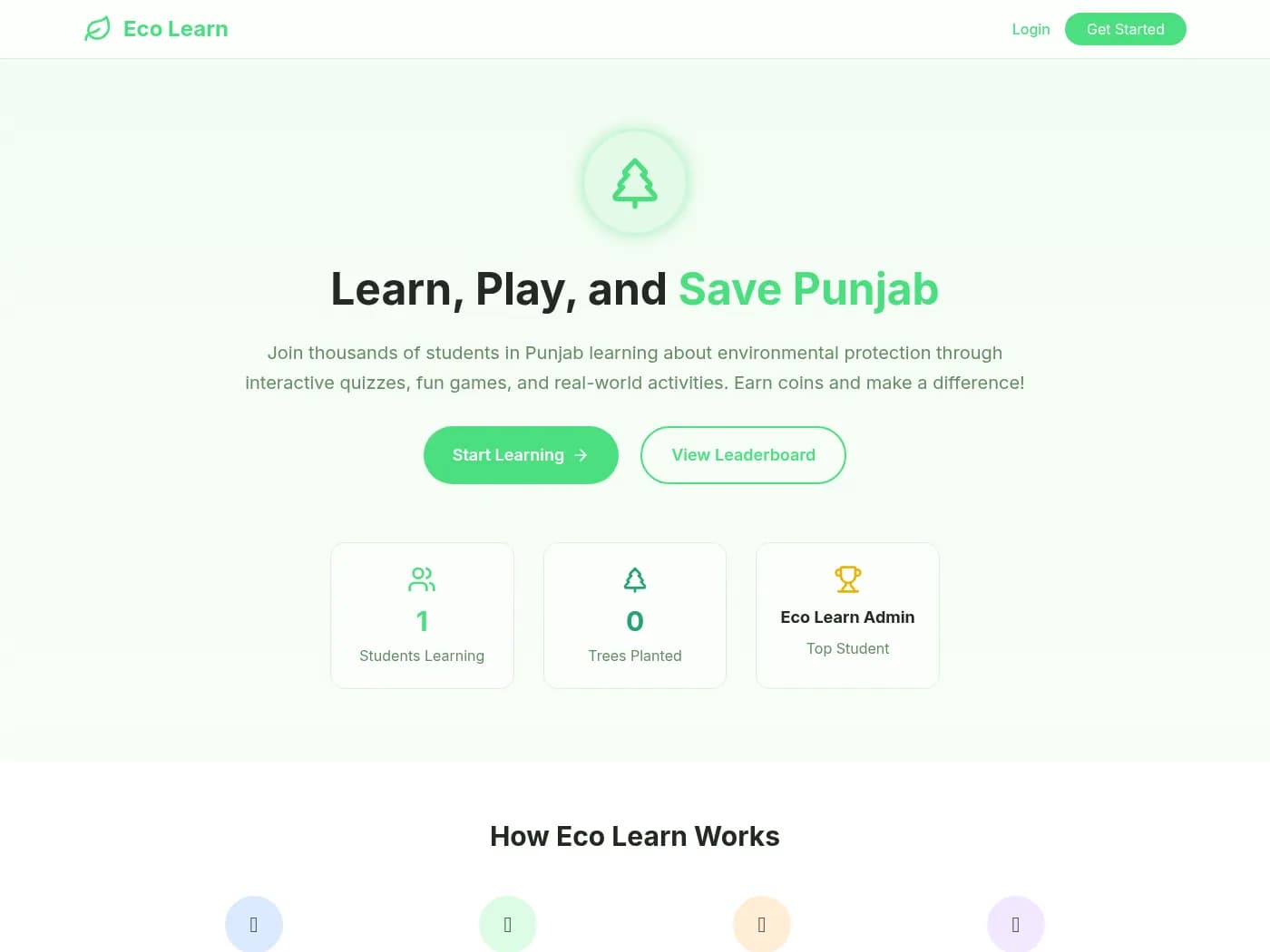 Eco Learn — Gamified Environmental Education Platform for Punjab Students