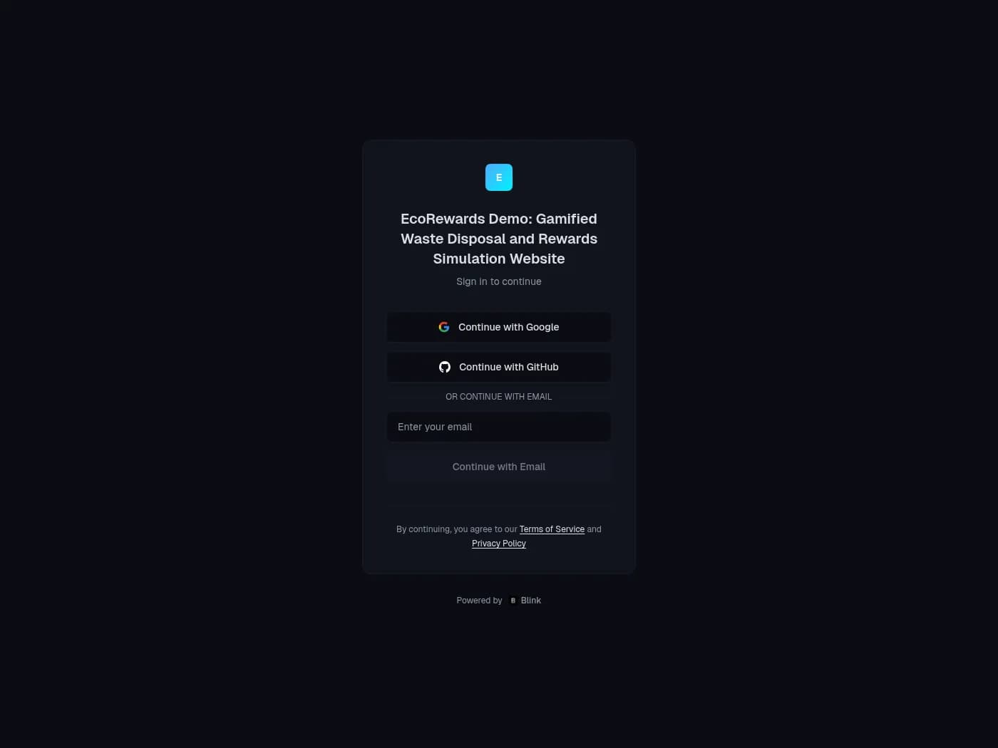 EcoRewards Demo: Gamified Waste Disposal and Rewards Simulation Website