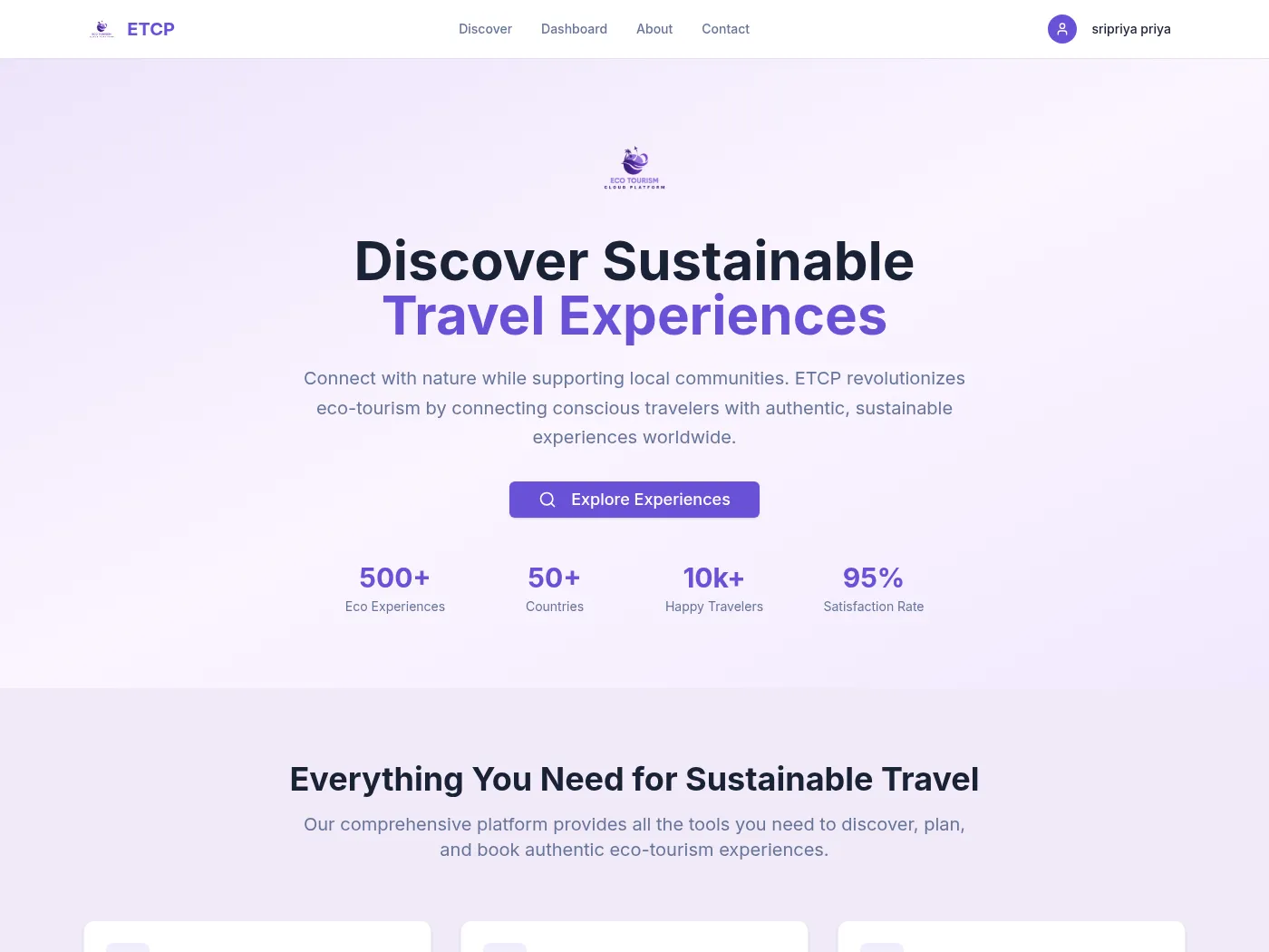 Eco-Tourism Cloud Platform (ETCP): Revolutionizing Sustainable Travel Discovery