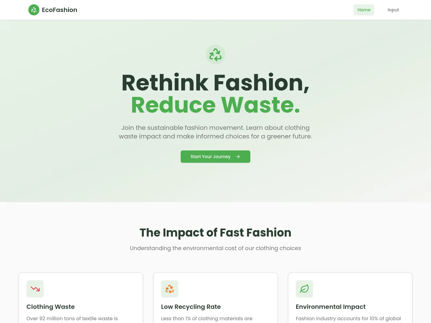 EcoFashion Web - Sustainable Clothing Awareness Frontend