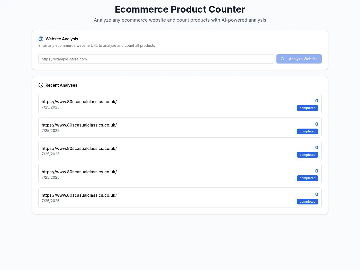 Ecommerce Product Counter