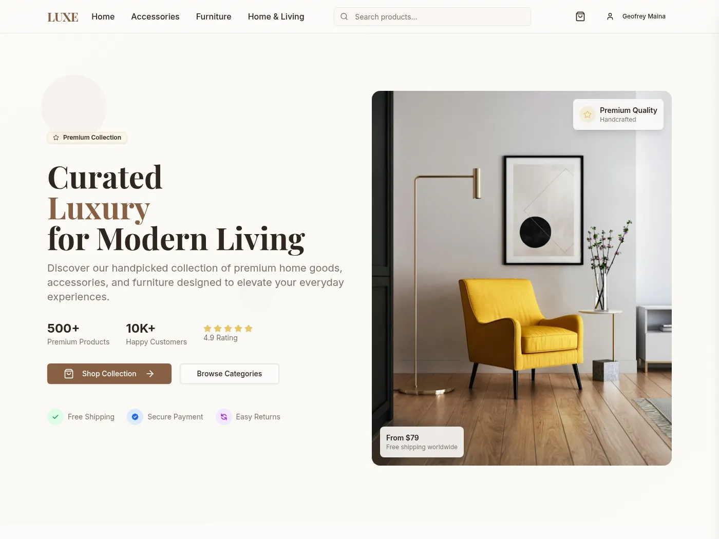 Stunning E-commerce Shop with Integrated Payments