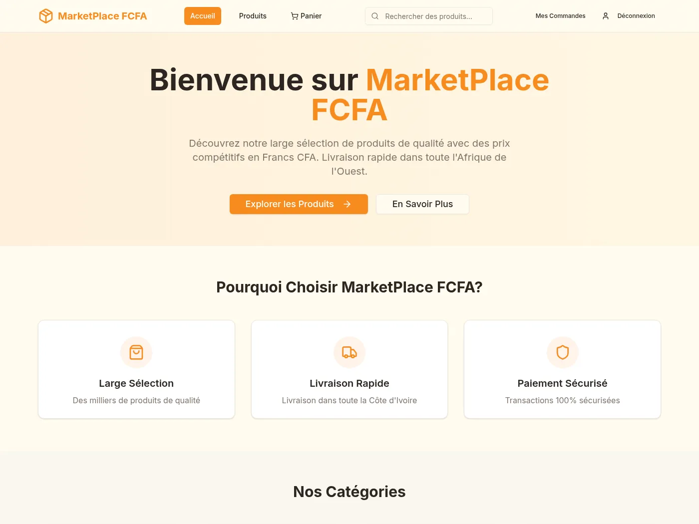 E-commerce Website with Super-Admin and Client Access (FCFA, French Interface)