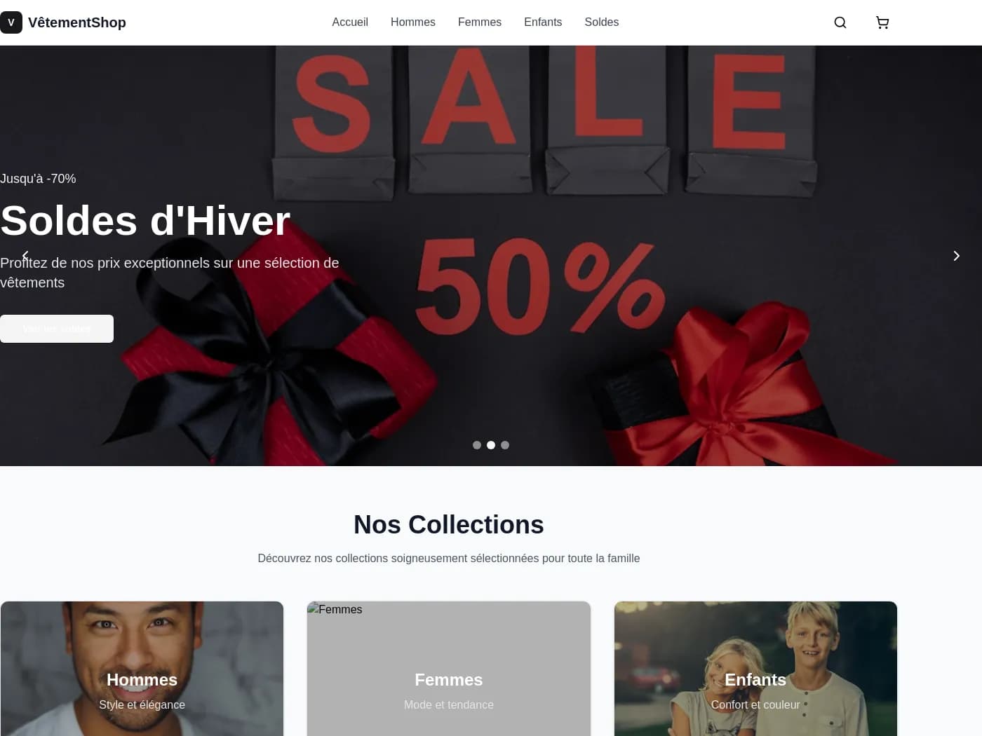 Site E-commerce Vêtements Multi-Catégories